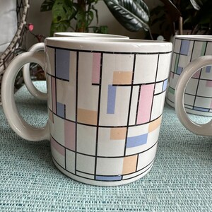 Vintage Coffee Mug Post Modern Linear Color Block Design - Etsy