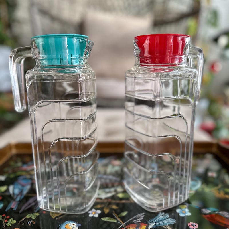 Retro Glass Pitcher - Etsy