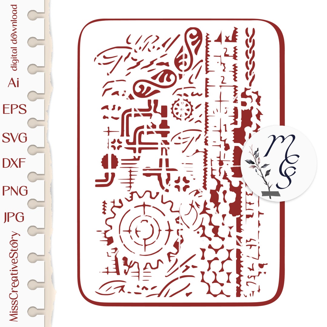 Stencil Steampunk Svg, Stencil Gear, Files for Cricut, Silhouette ...