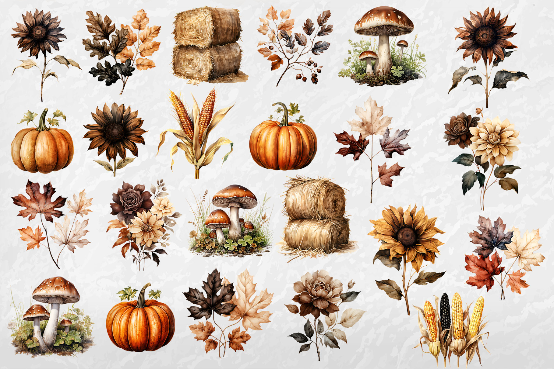 Cozy Autumn Watercolor Clipart, Falling Leaves, Thanksgiving, Halloween ...
