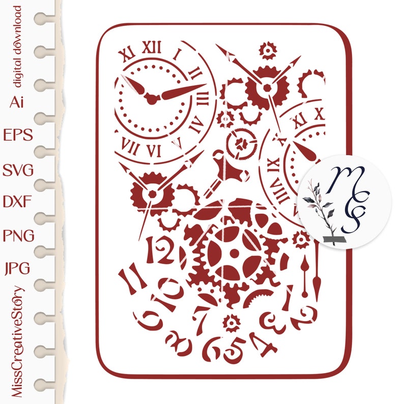 Stencil Steampunk Svg, Gear, Stencil Clock, Files for Cricut ...