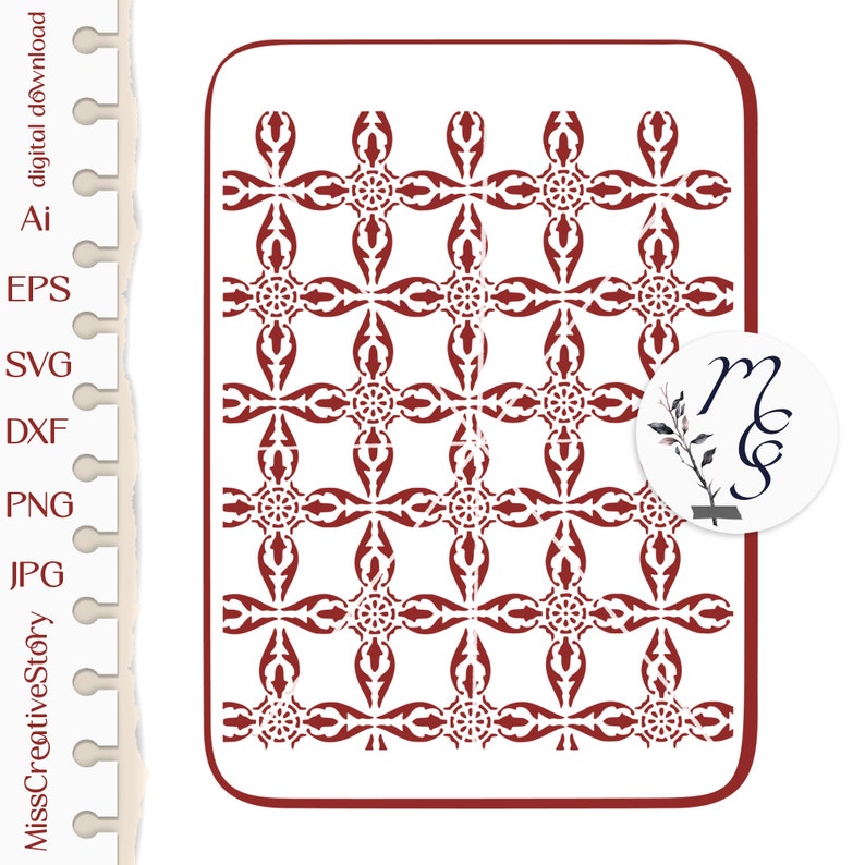 Stencil Pattern Svg, Stencil Background, Files for Cricut, Silhouette ...