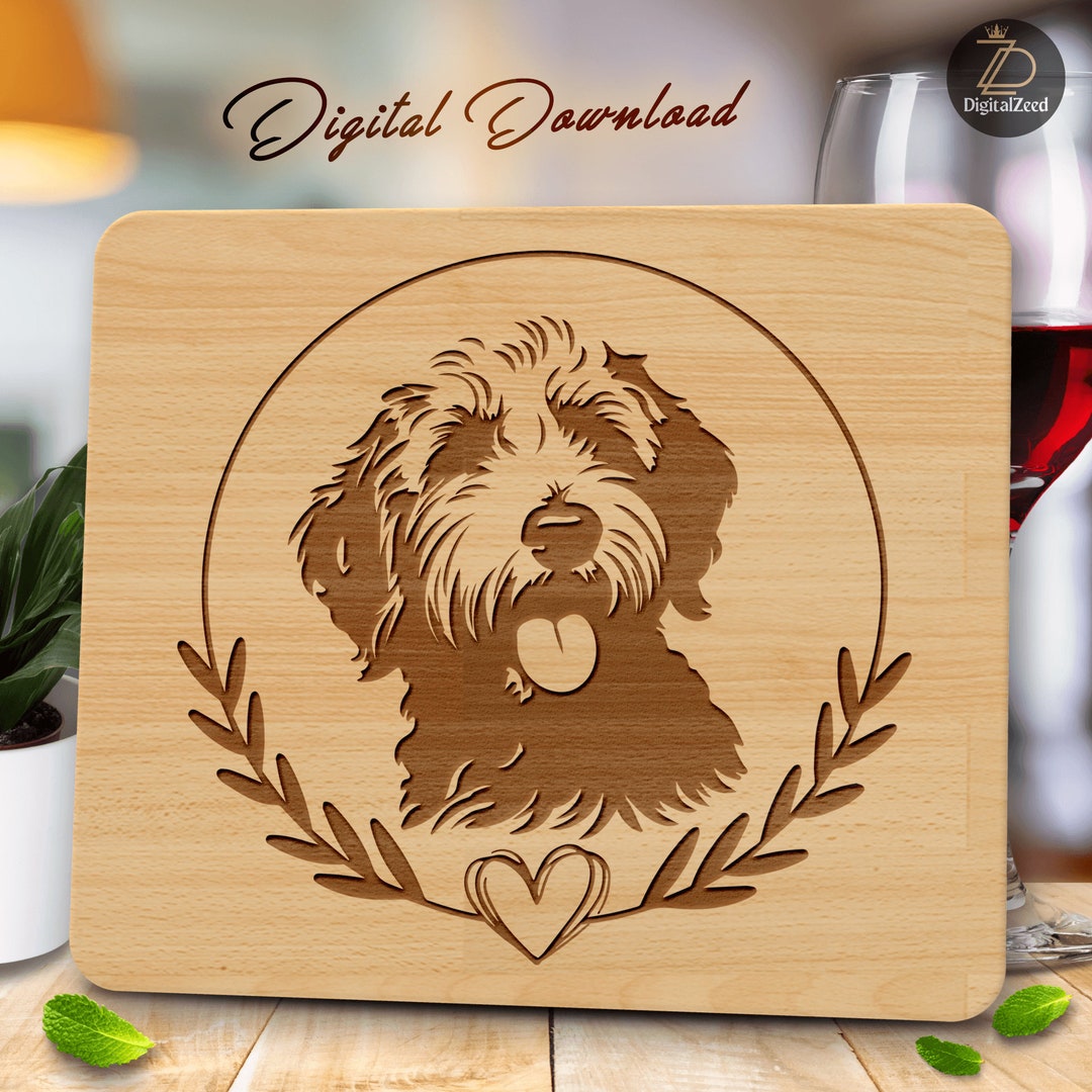 Cute Dog Floral SVG, Laser Engraving Cut Files, Dog Charcuterie Design ...