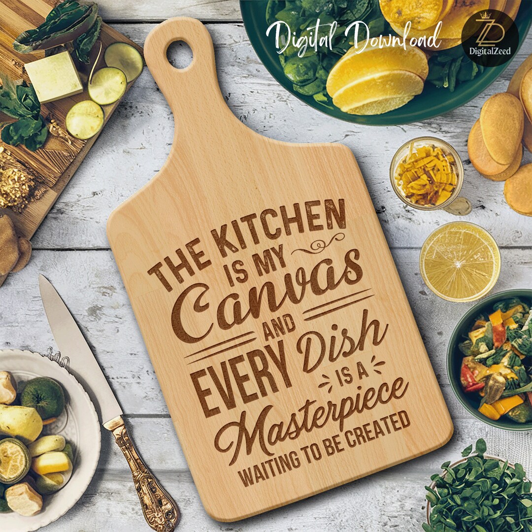 Cooking Quotes SVG: Laser Cut File for Cutting Board (digital Download ...
