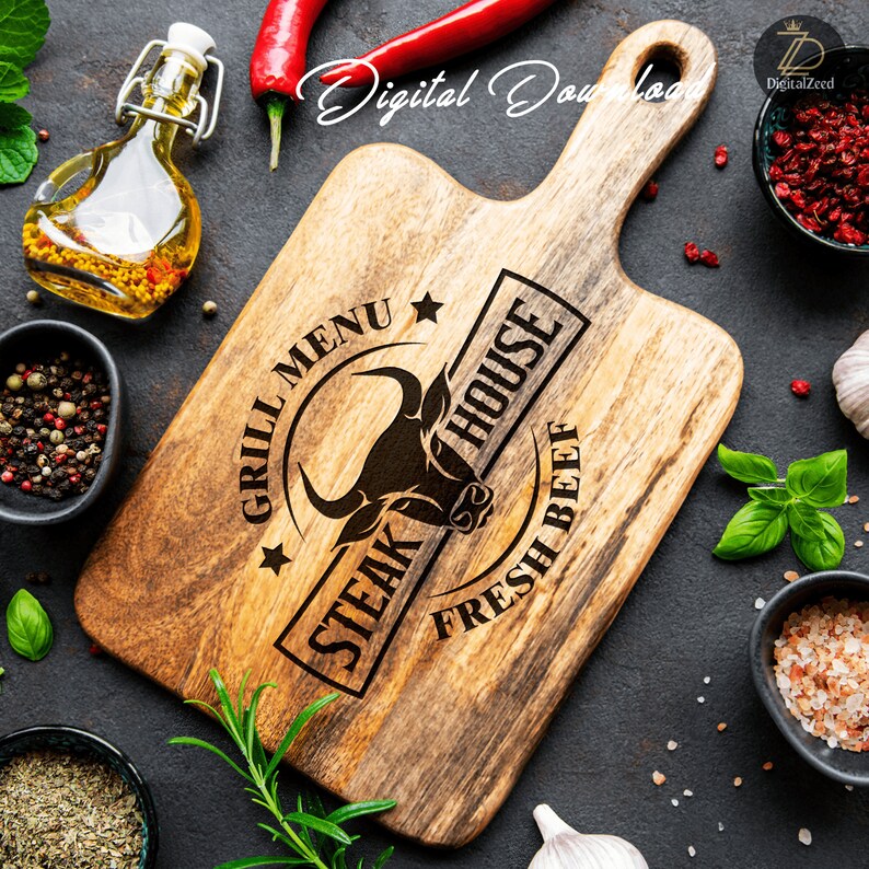 Grill Menu Steak House Fresh Beef Svg, Laser Engraving File Svg ...