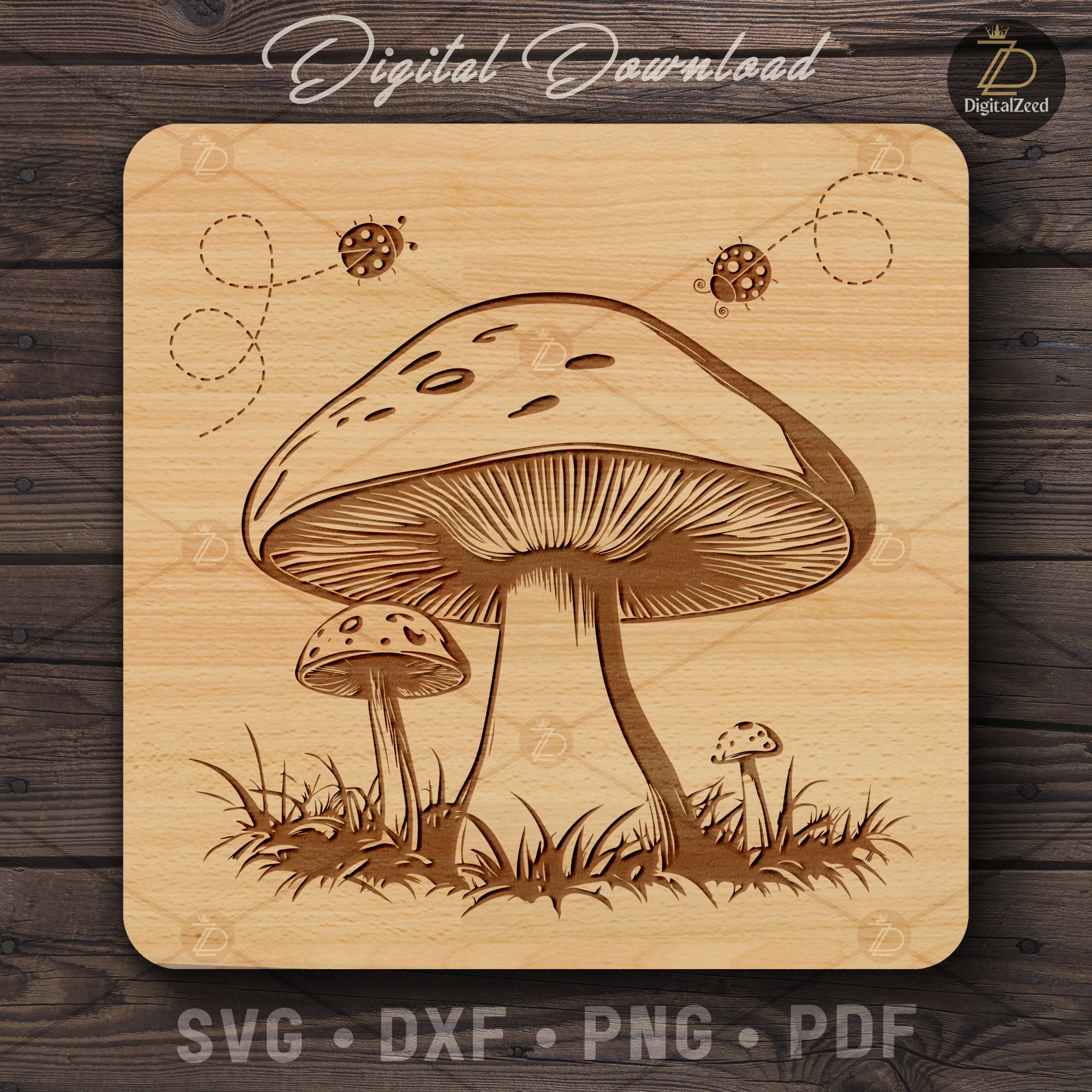 Mushroom SVG, Laser Engraving Cut Files, Mushroom Charcuterie Design ...