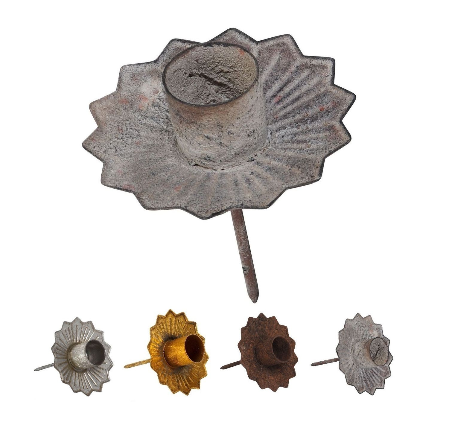 Kerzenhalter Durchmesser 7cm Krone zum Stecken für Stabkerzen ...