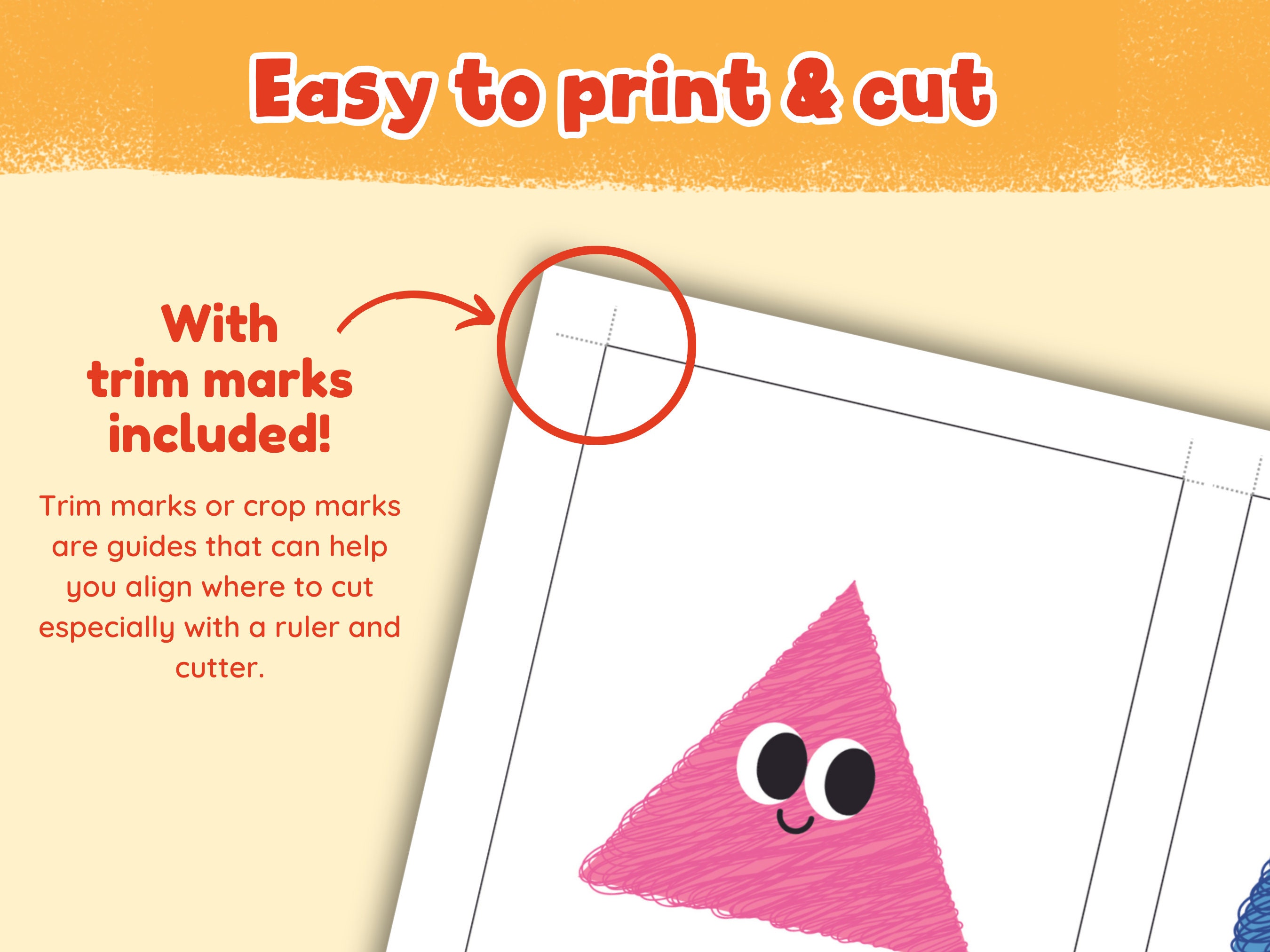 Fun Shapes Flashcards Preschool Material Geometric Flash Cards ...