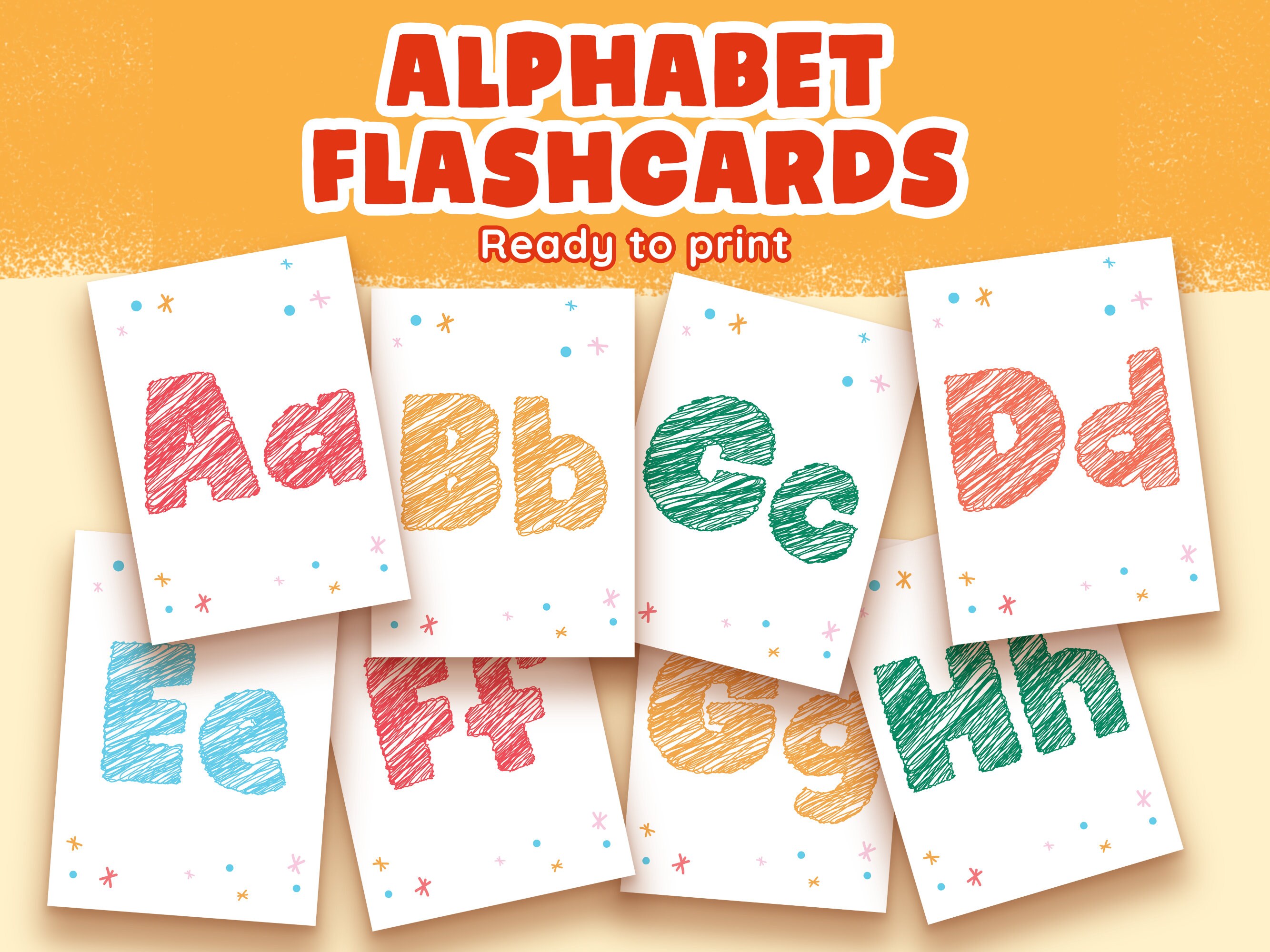 ABC Flashcards for Kids Printable Alphabet Flash Cards for Preschool ...
