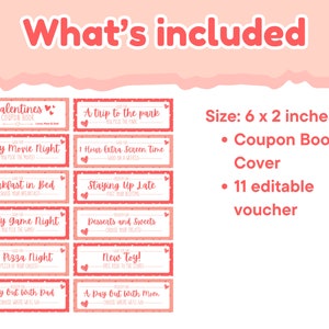 Valentine Love Coupon Voucher Book Printable Template Gift for Kids ...
