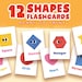 Fun Shapes Flashcards Preschool Material Geometric Flash Cards ...
