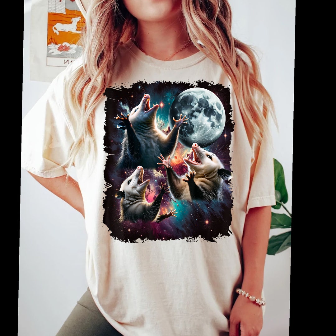 Three Opossum Moon 3 Possum Moon Funny Weird Cursed Meme T-shirt2201 - Etsy