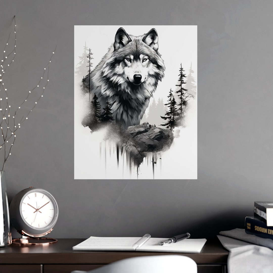 Wolf in the Woods Vertical Matte Posters - Etsy