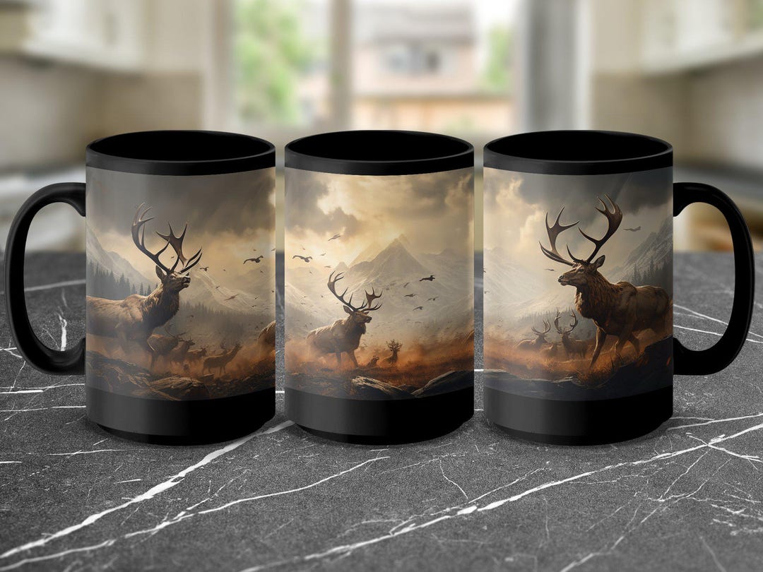 Majestic Mountain Elk Mug for Wildlife Lovers, Stunning Elk in Nature ...