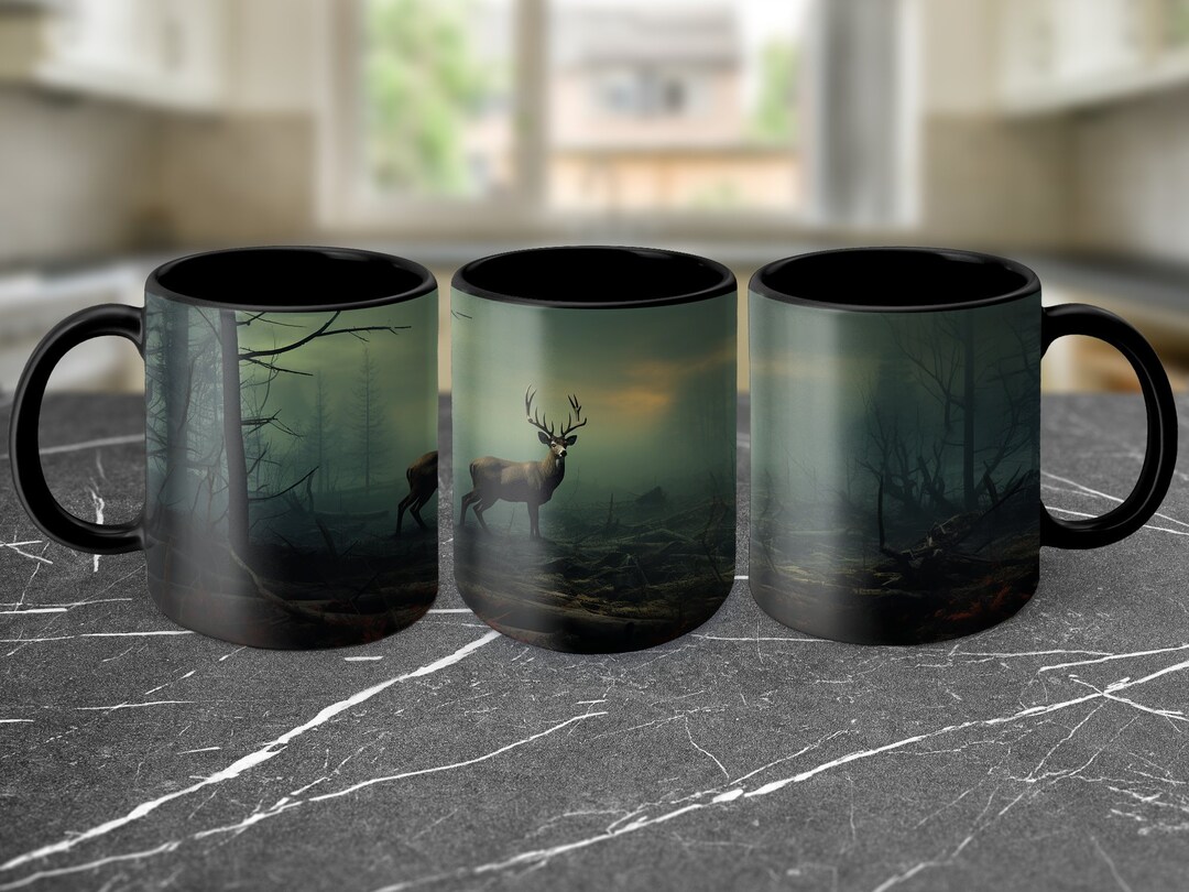 Deer in the Forest Mug, Deer Mug, Camping Mug, Camper Mug, Hunter Mug ...