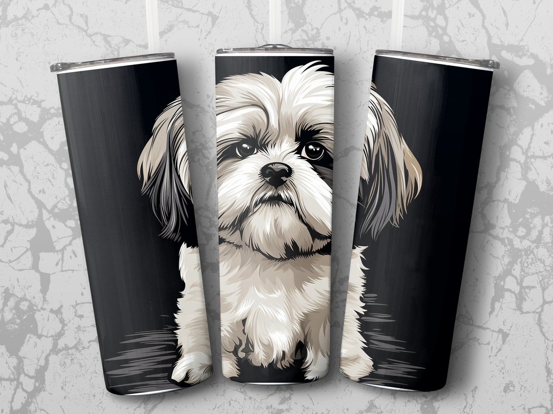 Cute Shih Tzu Tumbler Wrap, Tumbler Digital Download, Shih Tzu Lover ...