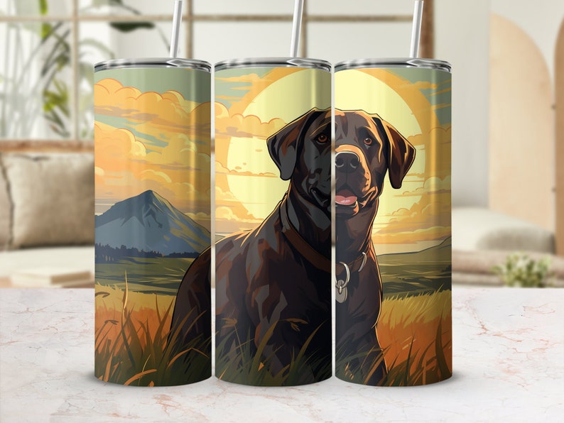 Cute Chocolate Lab Tumbler Wrap, Lab Lover Gift, Lab Mom Tumbler Gift ...