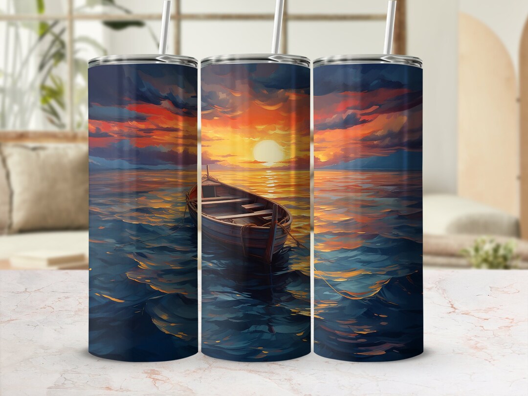 Row Boat at Sunset Tumbler, Row Boat at Sunset Tumbler for Men ...