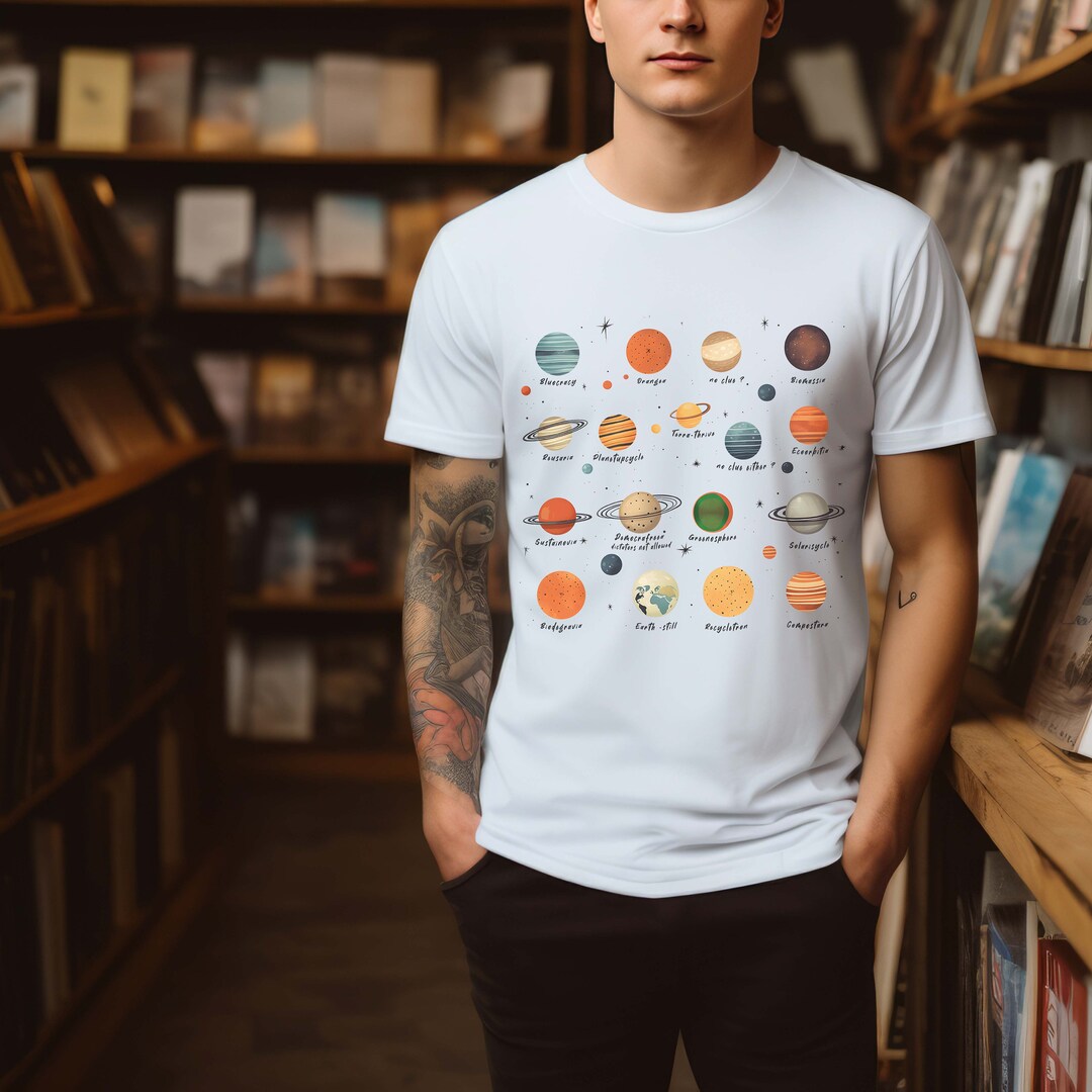 Ecoplanet Odyssey, Colorful Planets.unisex Softstyle T-shirt. Gift for ...