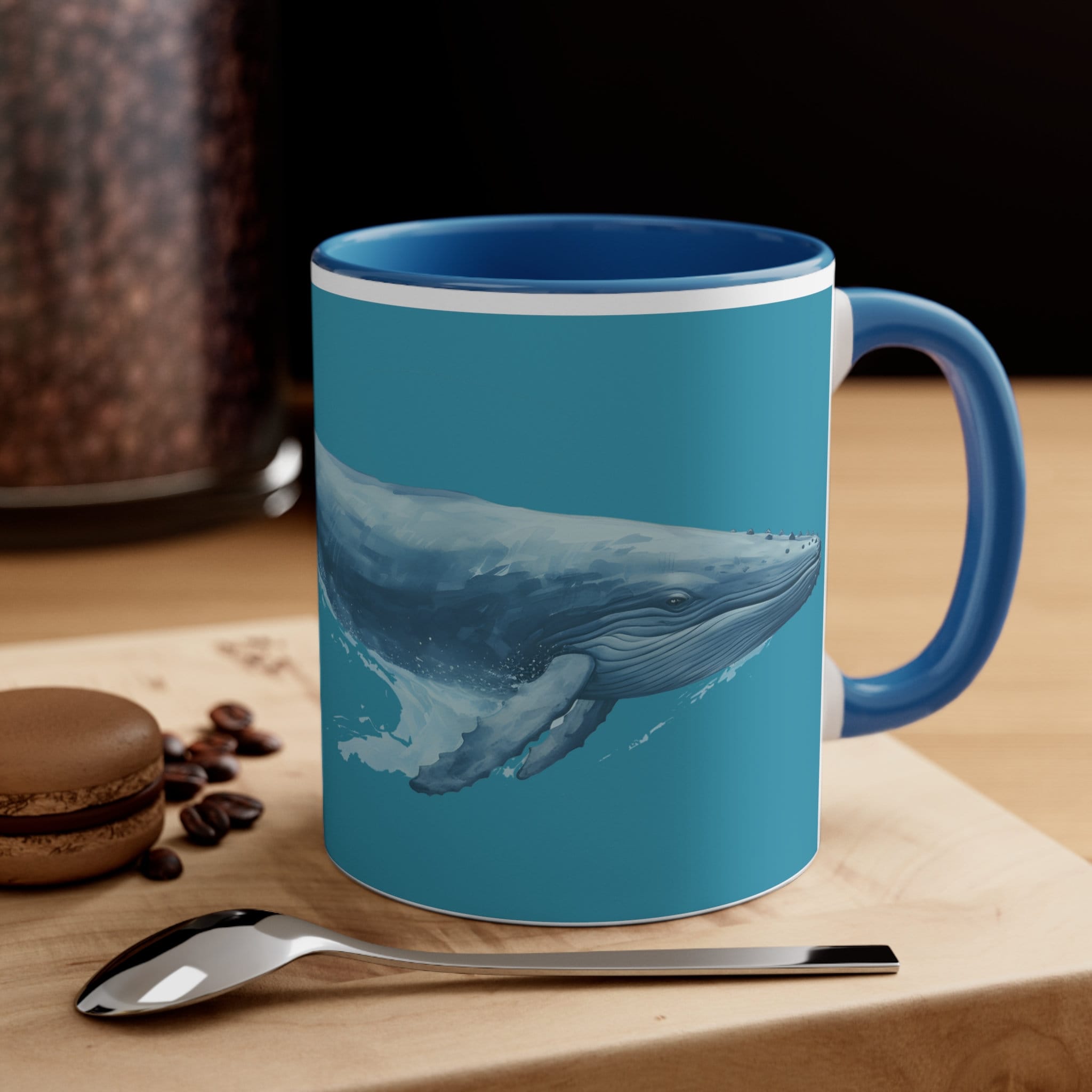 Blue Whale Duo Serenity: Eco-friendly 11oz. Accent Coffee Mug, Whales ...