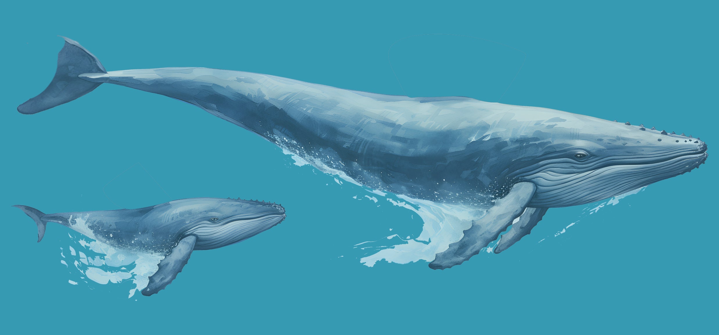 Blue Whale Duo Serenity: Eco-friendly 11oz. Accent Coffee Mug, Whales ...