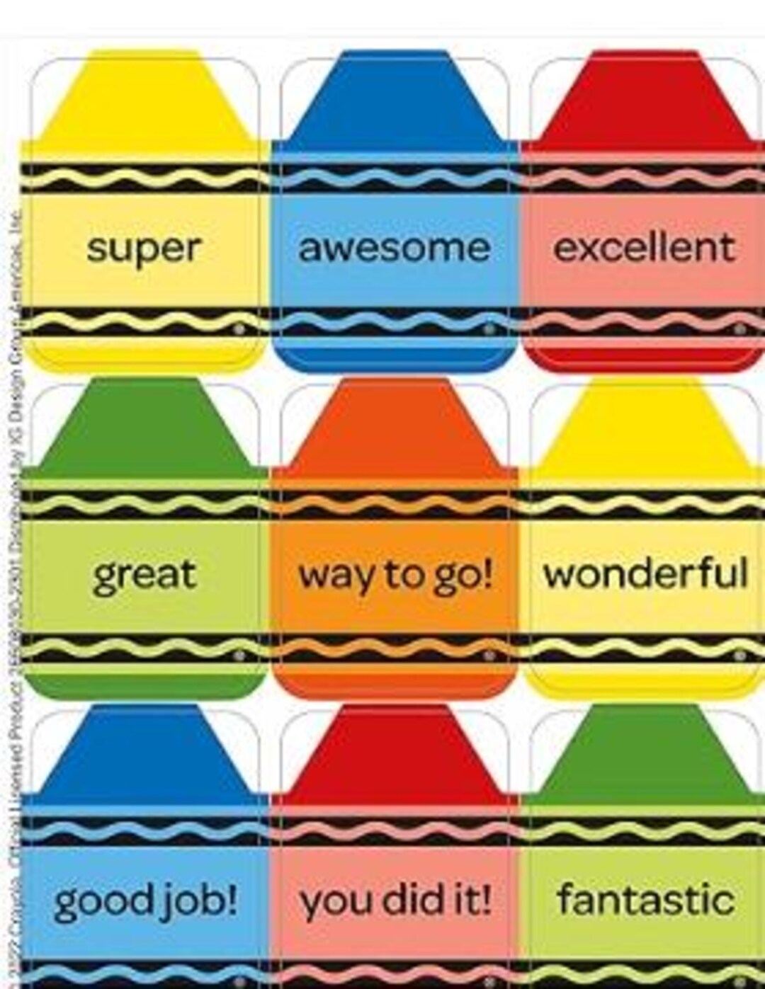 Eureka Crayola Crayons Extra Large Stickers for Kids and Teachers ...