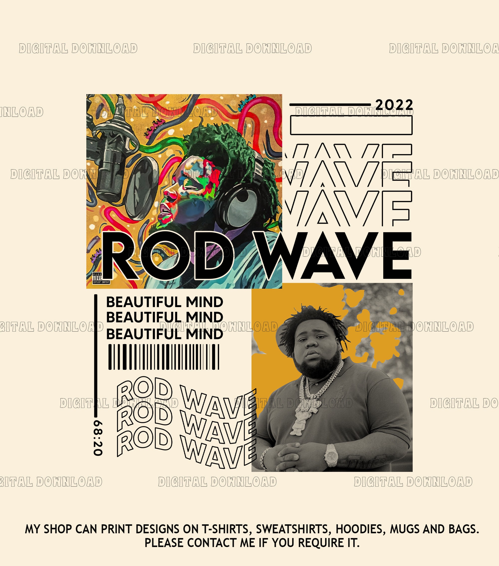 Rod Wave , 4 SVG and PNG of Rod Wave Silhouette, Rap, Hip-hop, Great ...