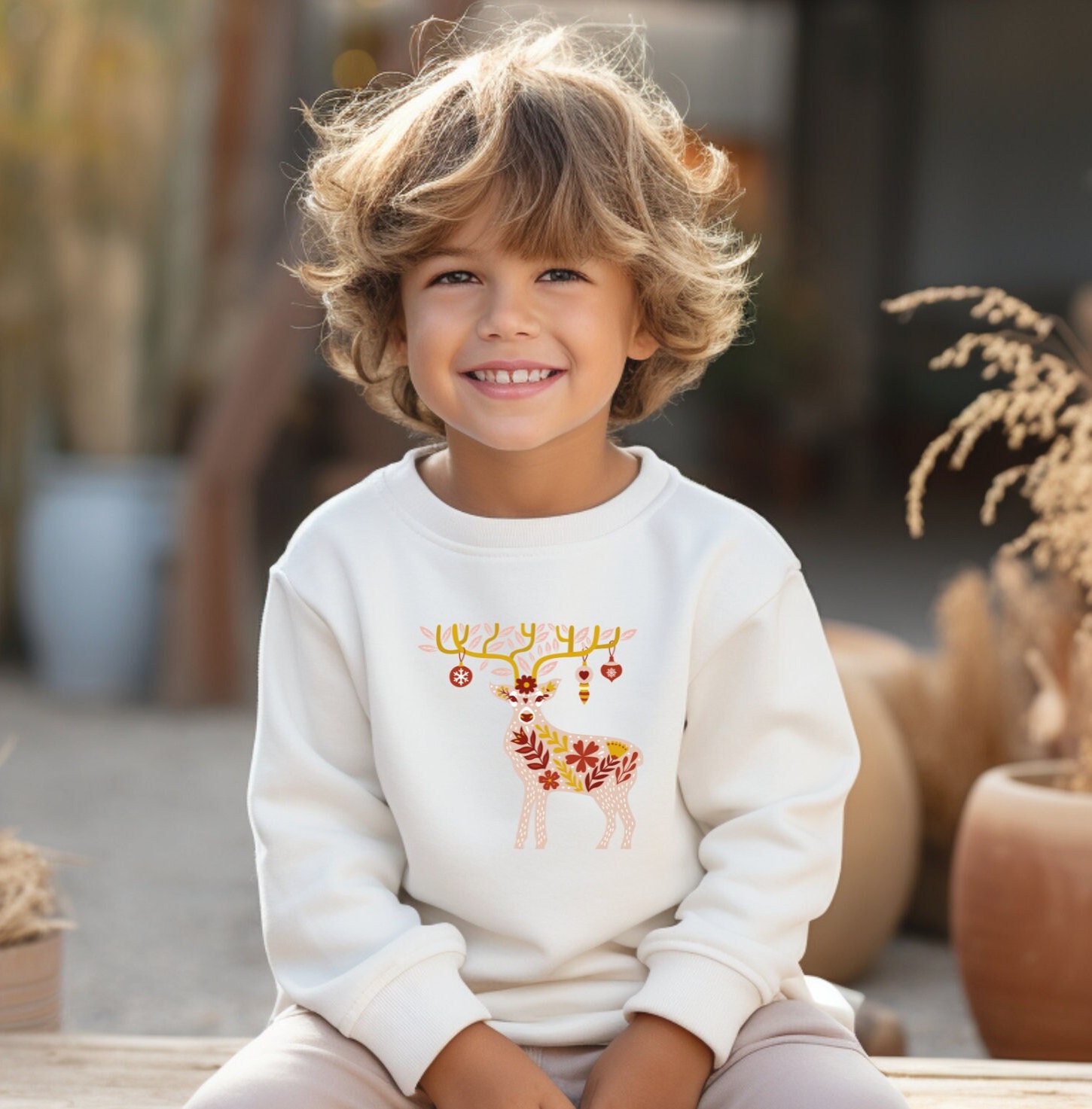 DANISH Rudolph SWEATSHIRT Youth Crewneck DENMARK Reindeer Sverige ...