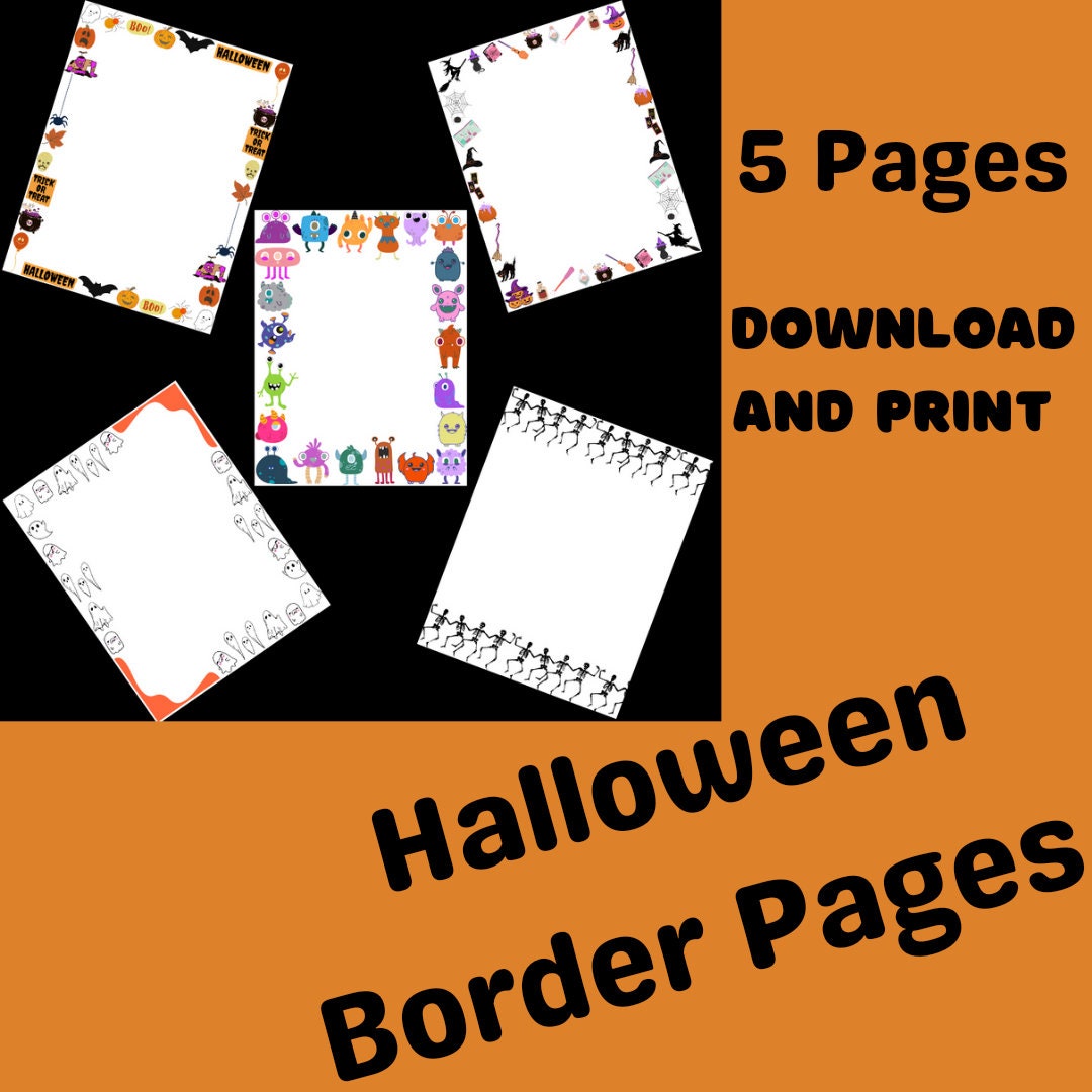 Halloween Border Pages 8.5x11 - Etsy