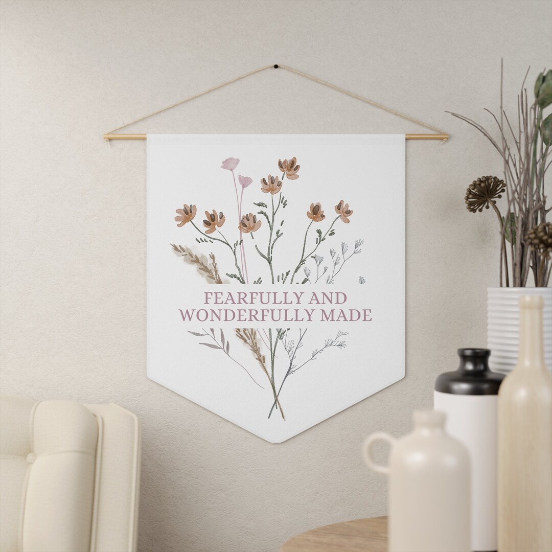 Fearfully Wonderfully Made Wall Decor - Wall Decor Pennant - Nursery ...