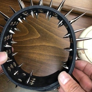 Leather Padlock Spiked Collar - Etsy