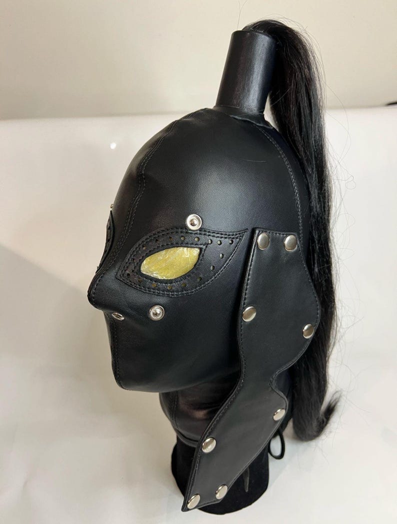 Leather Ponytail Mask - Etsy