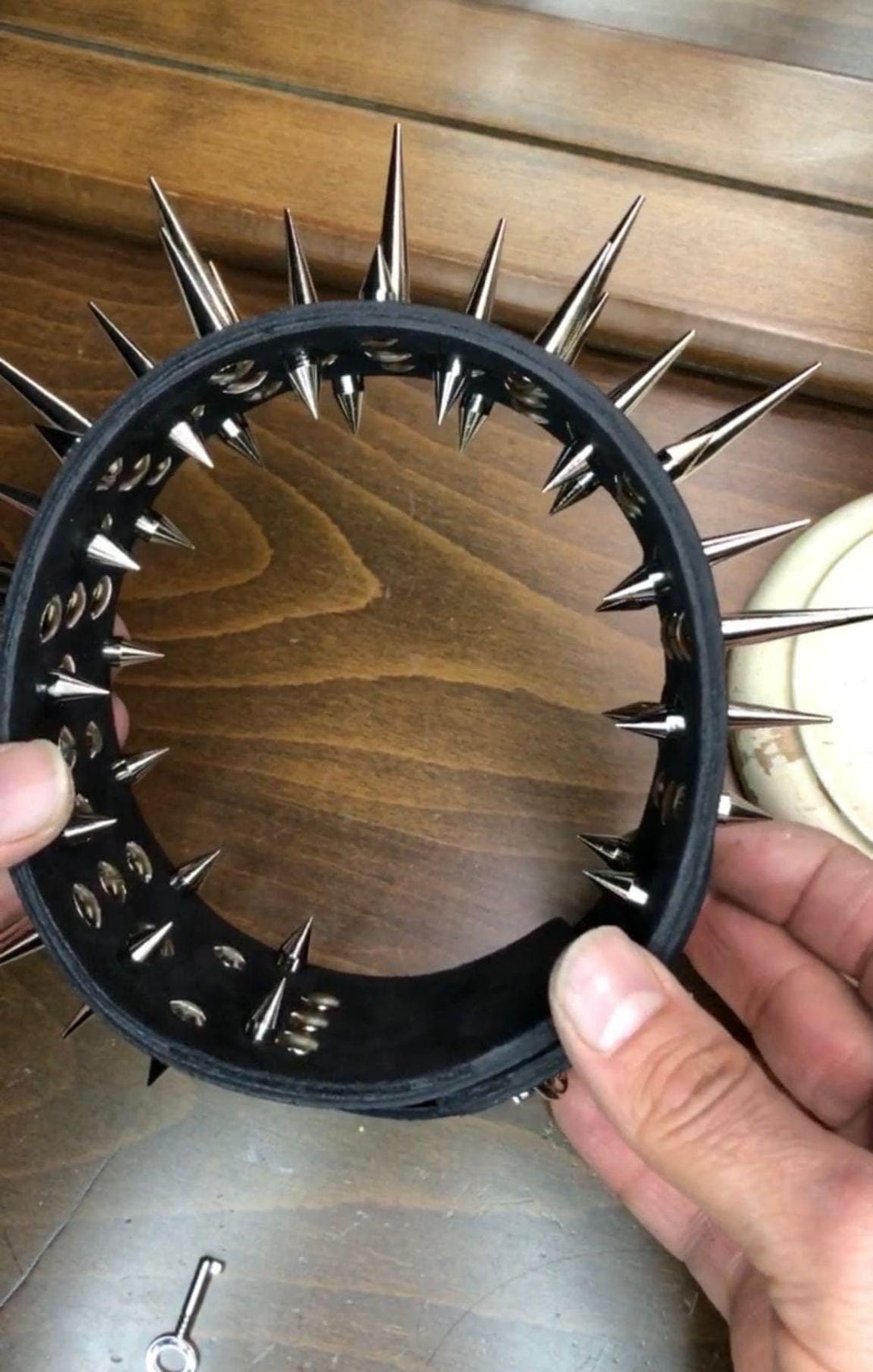 Leather Padlock Spiked Collar - Etsy