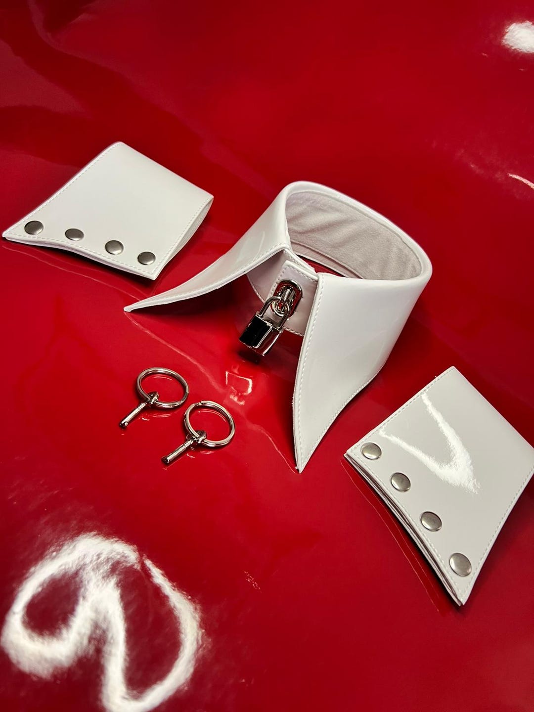 Pvc Padlock Collar Cuffs - Etsy