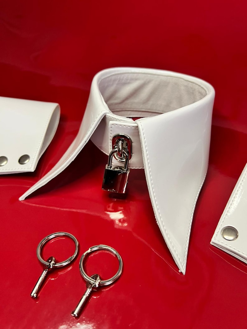 Pvc Padlock Collar Cuffs - Etsy