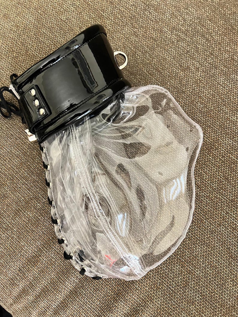 Transparent PVC Collar Hood With Padlock - Etsy