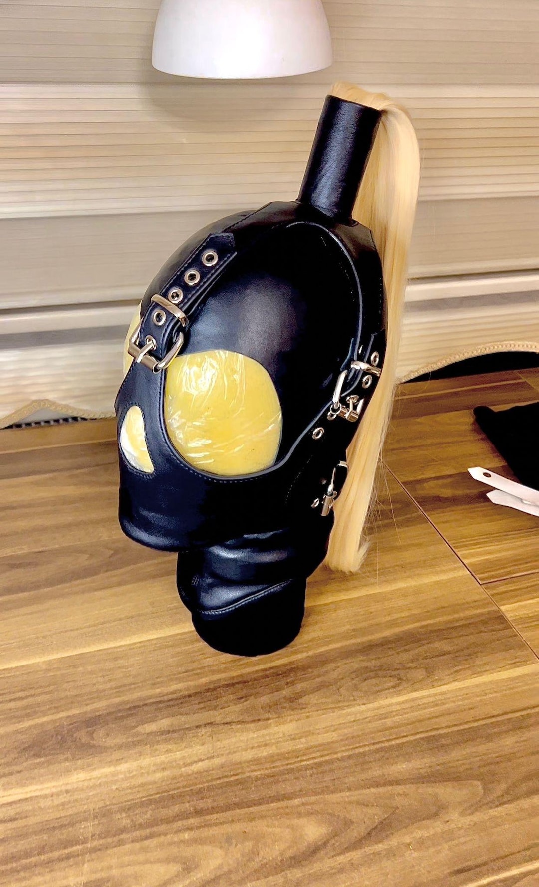 Genuine Leather Ponytail Hood and Octopus Mask - Etsy