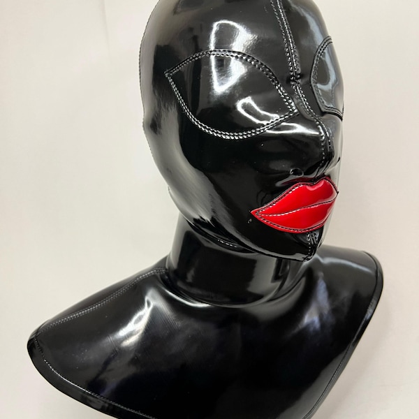 Red Latex Mask Hood - Etsy