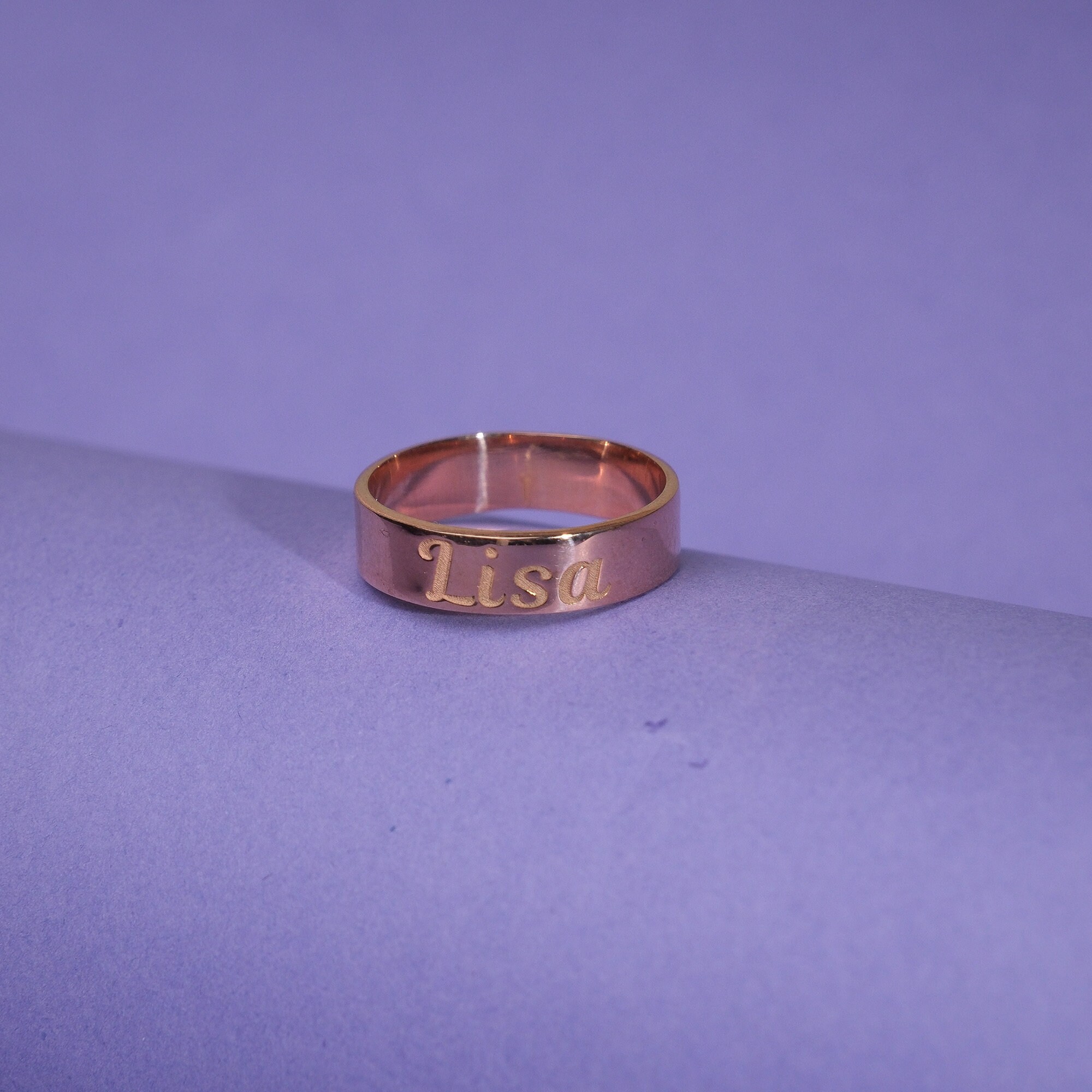 14K Gold Name Ring, Gold Name Ring, Minimalist Ring, Personalized Gift ...
