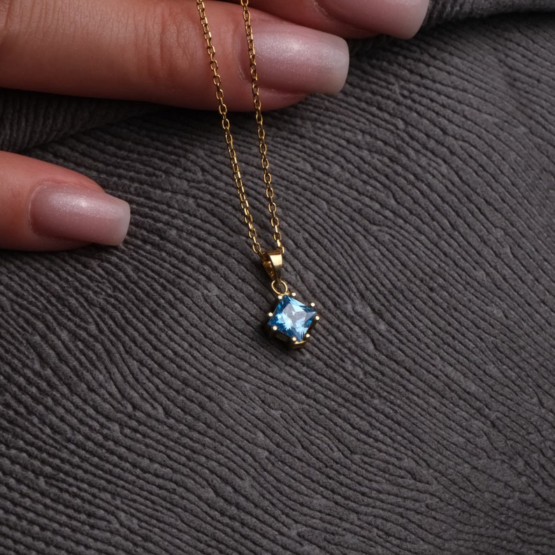14K Gold Birthstone Necklace, Solitaire Birthstone Necklace, Summer ...