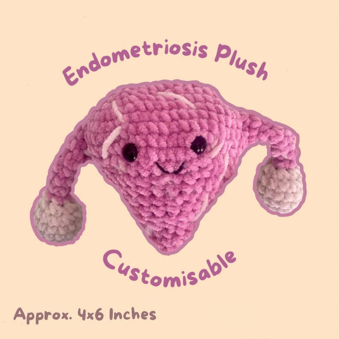 Endometriosis Chubby Cute Kawaii Crochet Plush, Gift Post Surgery Cute ...