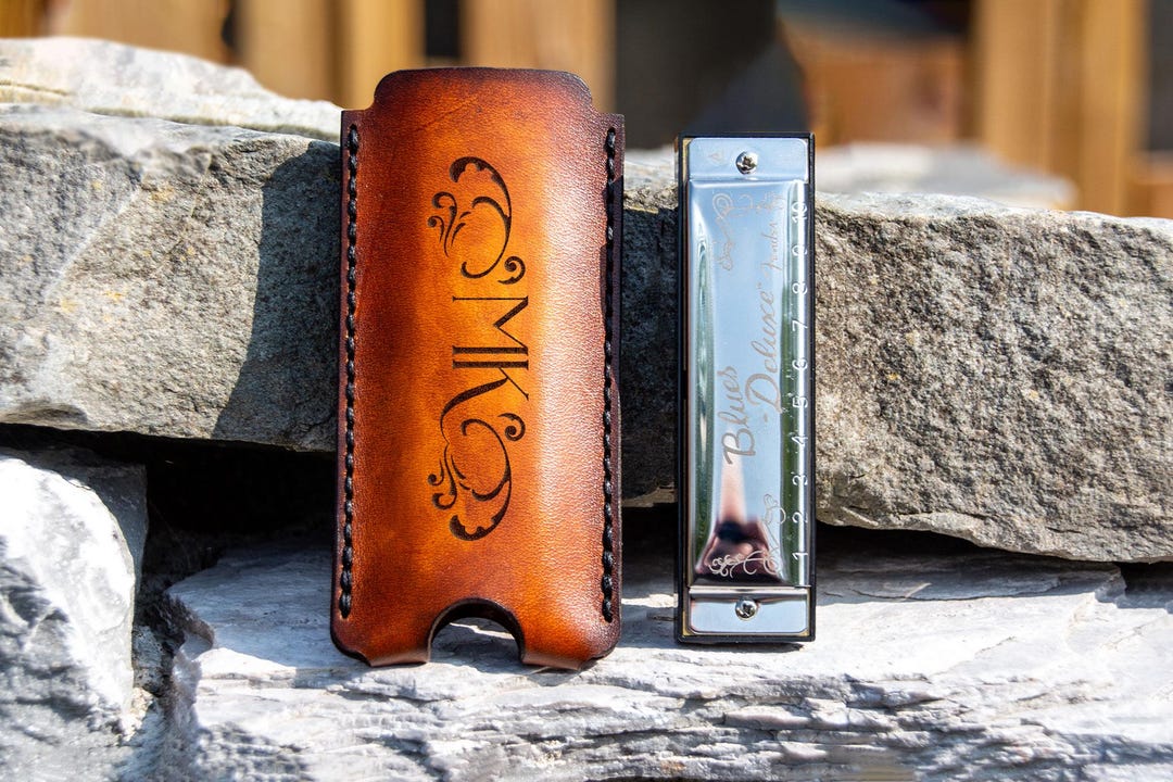 Harmonica Holder No. 1, Handmade Leather Harmoinica Case · Unique Gift ...