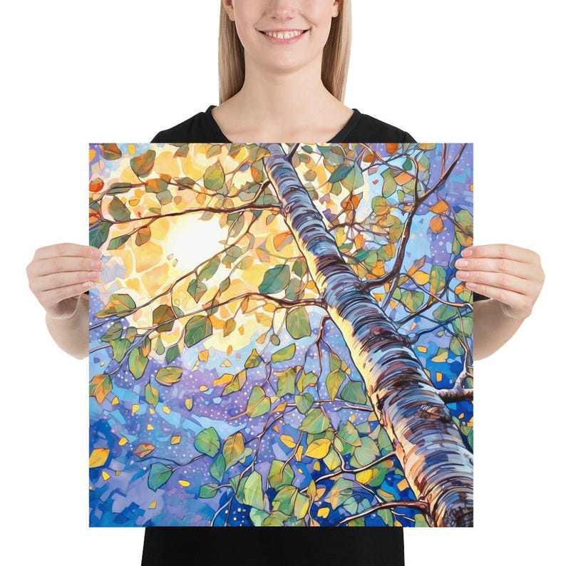 Watercolor Sunset Tree Print: Serene Landscape Painting, Nature ...