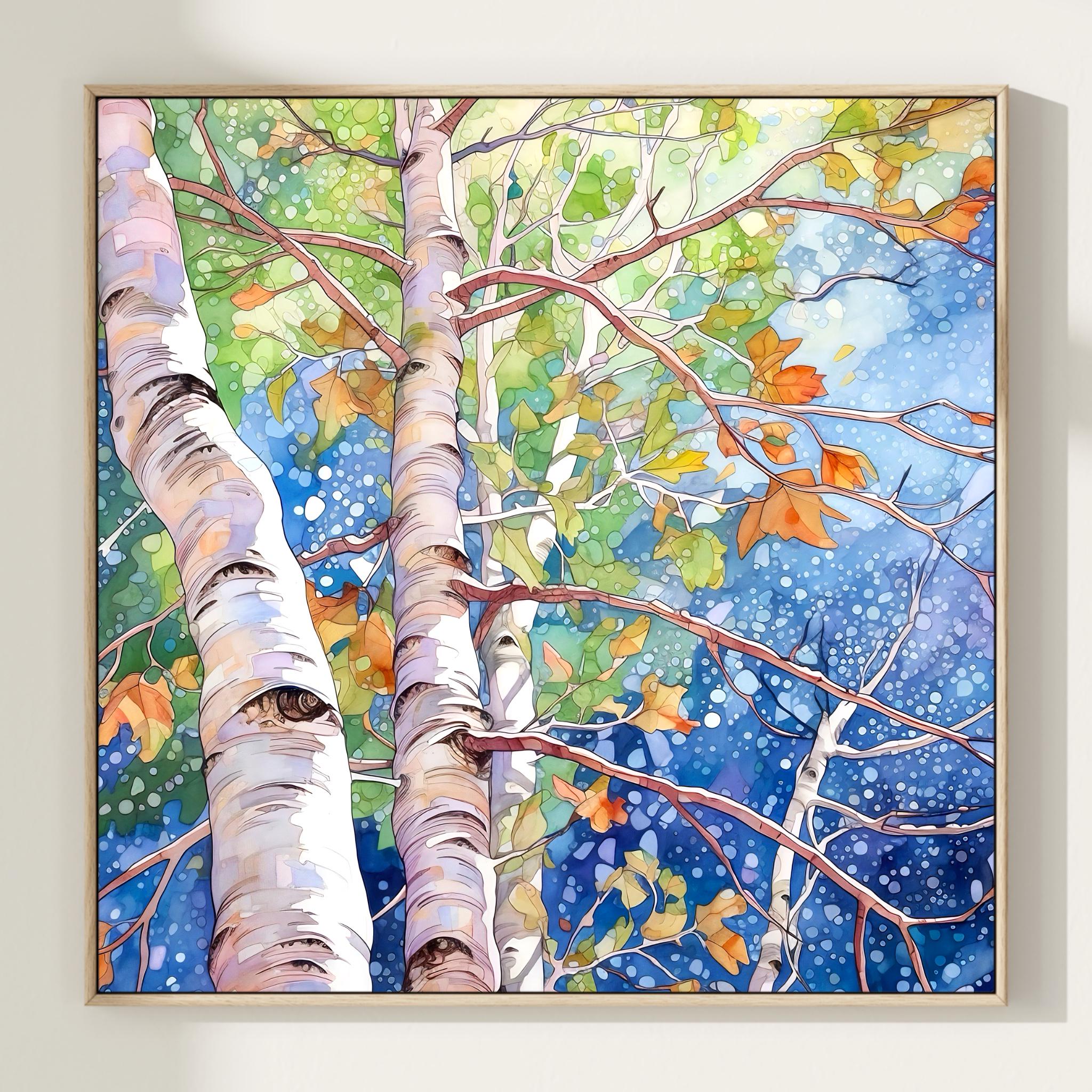 Aspen Trees Art Painting Autumn Aspen Forest Watercolor Art Print Birch ...