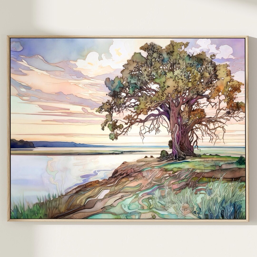 Montana Landscape Art Print – Missouri River Watercolor Wall Decor ...