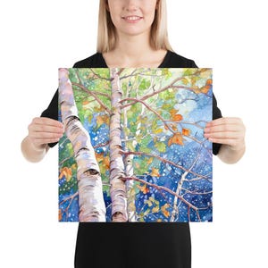 Aspen Trees Art Painting Autumn Aspen Forest Watercolor Art Print Birch ...