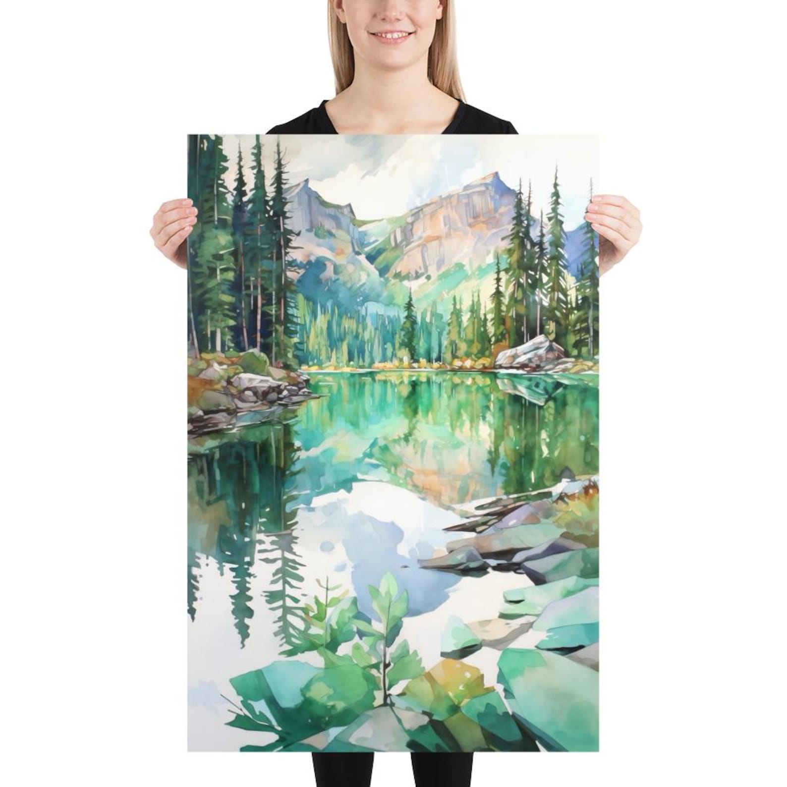 Emerald Lake Art Print, Yoho National Park Art, Landscape Artwork ...