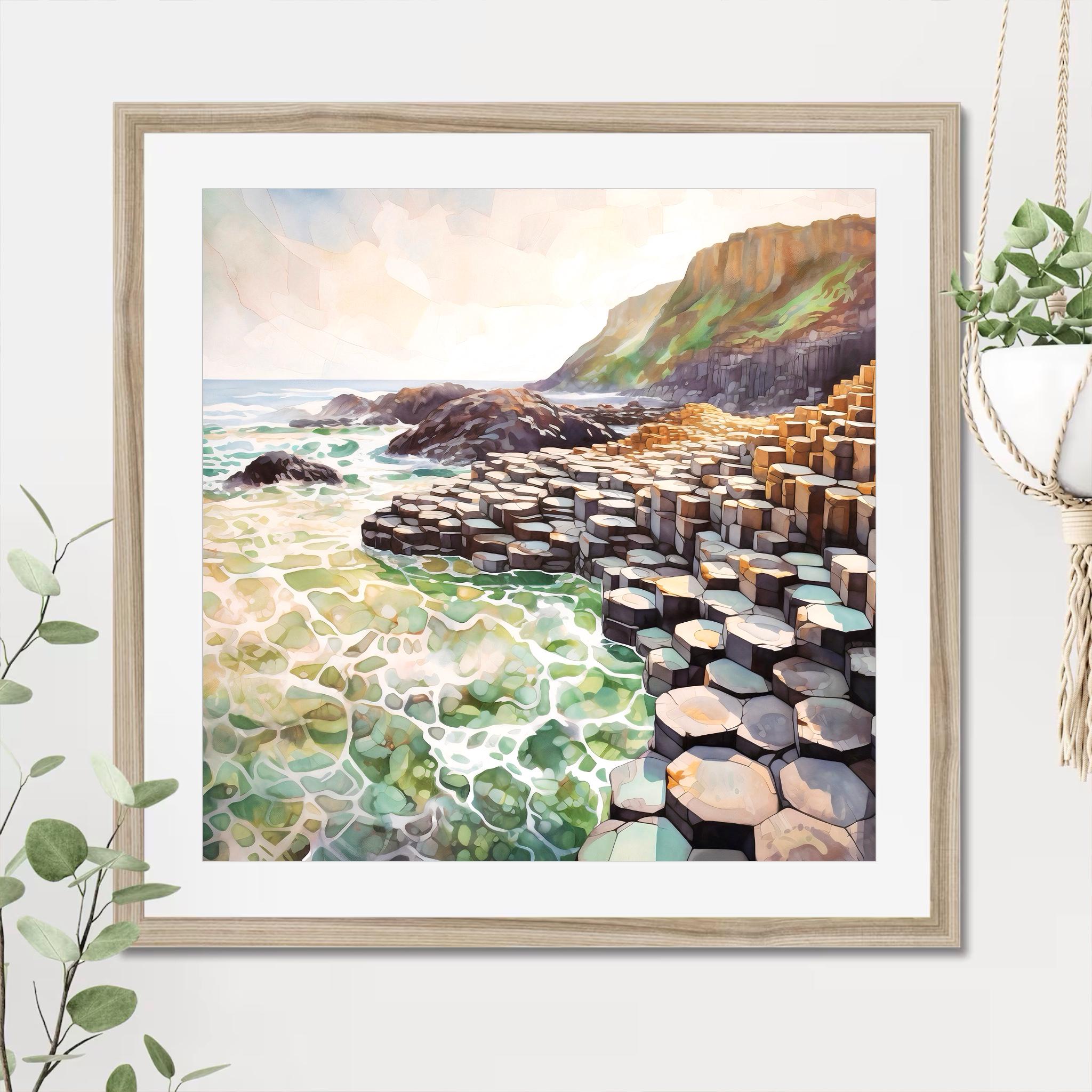 Giant's Causeway Watercolor Art Print: Northern Ireland Landscape - Etsy