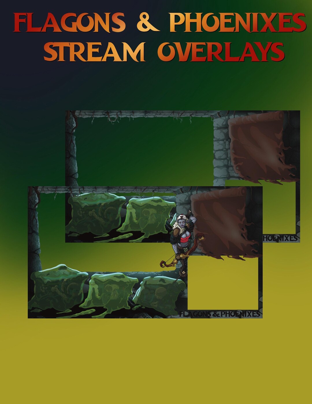 Flagon & Phoenix Slime and Archer Stream Overlays - Etsy