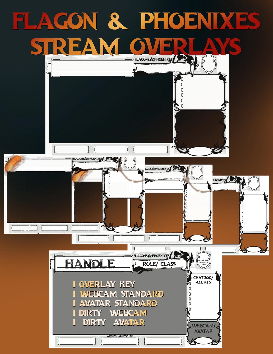 Flagon & Phoenix Faux Character Sheet Stream Overlays - Etsy